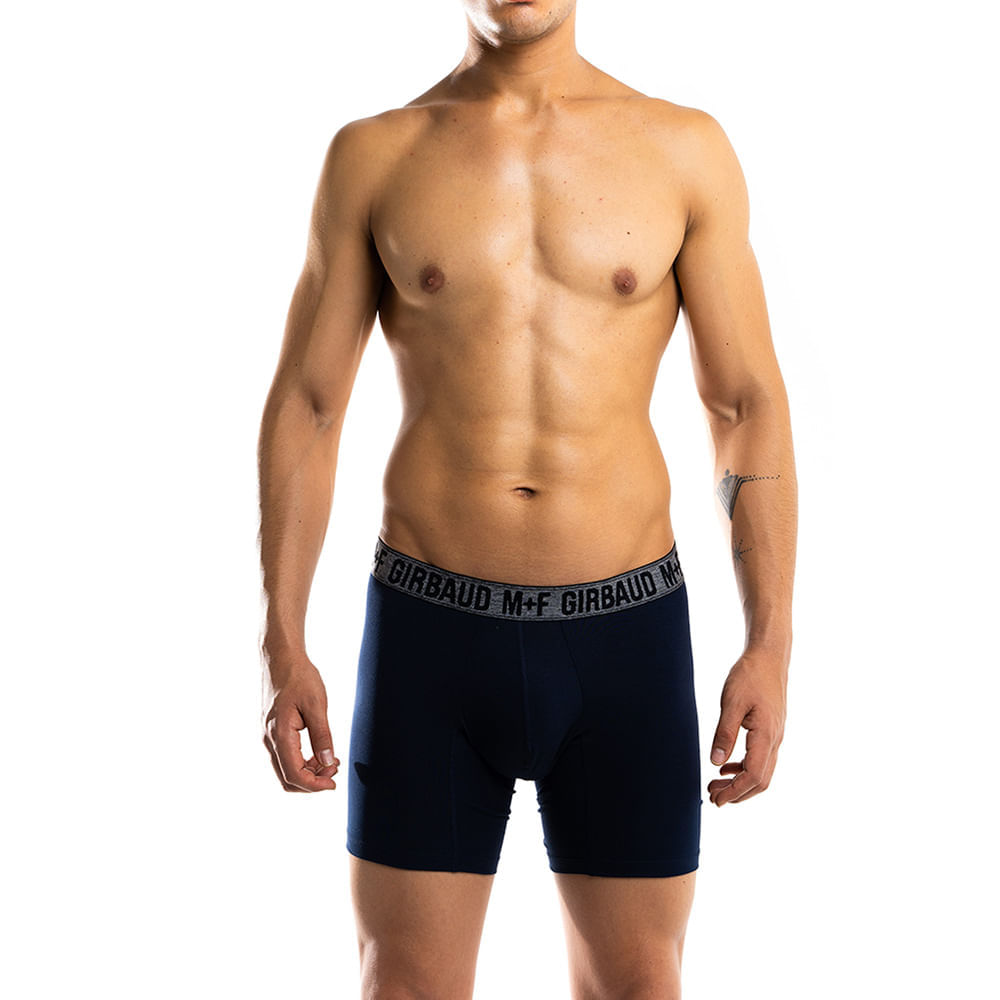 Boxer Tripack Negro/Azul Algodón-Licra Para Hombre Girbaud - Fruta Fresca